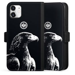 DeinDesign iPhone 11 Handy Klapph&uuml;lle Handyh&uuml;lle aus Kunst Leder schwarz Flip Case Attila Official Licensed Product Eintracht Frankfurt Sideflip mit Lasche