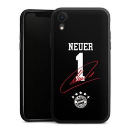 DeinDesign iPhone Xr Handy Premium Silikon H&uuml;lle Handyh&uuml;lle schwarz Case Fc Bayern M&uuml;nchen Manuel Neuer Fcb Silikon Premium Case