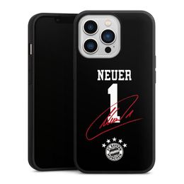 DeinDesign iPhone 13 Pro Handy Premium Silikon H&uuml;lle Handyh&uuml;lle schwarz Case Fc Bayern M&uuml;nchen Manuel Neuer Fcb Silikon Premium Case