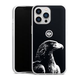 DeinDesign iPhone 13 Pro Handy Silikon H&uuml;lle Case wei&szlig; Handyh&uuml;lle Attila Official Licensed Product Eintracht Frankfurt Silikon Case
