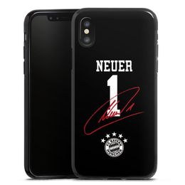 DeinDesign iPhone X Handy Silikon H&uuml;lle Case schwarz Handyh&uuml;lle Fc Bayern M&uuml;nchen Manuel Neuer Fcb