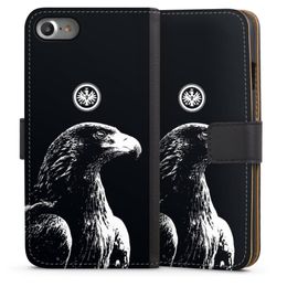 DeinDesign iPhone 8 Handy Klapph&uuml;lle Handyh&uuml;lle aus Kunst Leder schwarz Flip Case Official Licensed Product Eintracht Frankfurt Attila Sideflip mit Lasche