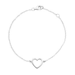 UNIQUE Silberarmband Poliertes 925 Silberarmband mit Herzanhänger SB0134, silberfarben