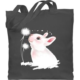 Shirtracer Umhängetasche Hase mit Pusteblume, Ostergeschenk Deko, grau, ggf. Osterhase oder Ostereier, 3 Dunkelgrau