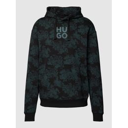 Hugo Hoodie mit Allover-Muster Modell 'Douy'
