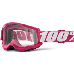 100% Motorradbrille 100% Strata V2 goggle Motocross Brille Pink/Magenta (Clear)