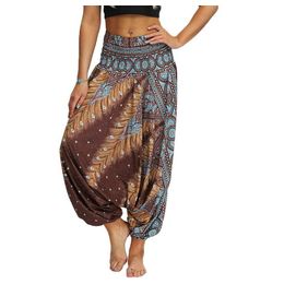 FIDDY 2-in-1-Hose Damen Pumphose Aladin Haremshose Hippie Muster (1-tlg)