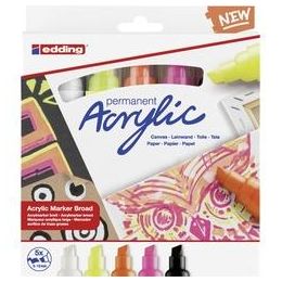 Edding 5000 Acrylmarker breit 5er-Set sortiert neon