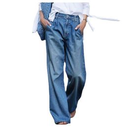 FIDDY Loungepants Lässige Jeans Hose mit weitem Bein für Herbst und Winter
