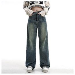 FIDDY Loungepants Lässige Jeans Hose mit weitem Bein für Herbst und Winter