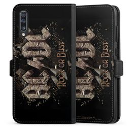 DeinDesign Galaxy A70 Handy Klapph&uuml;lle Handyh&uuml;lle aus Kunst Leder schwarz Flip Case Rock Or Bust Official Licensed Product Acdc Sideflip mit Lasche