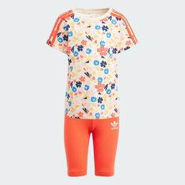 Adidas Floral Radlerhose und T-Shirt Set
