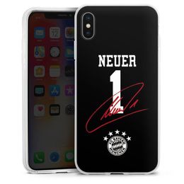 DeinDesign iPhone Xs Max Handy Silikon H&uuml;lle Case transparent Handyh&uuml;lle Fc Bayern M&uuml;nchen Manuel Neuer Fcb Silikon Case
