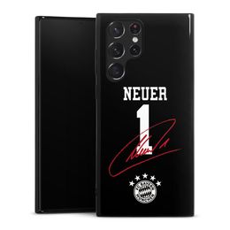 DeinDesign Galaxy S22 Ultra Handy Silikon H&uuml;lle Case schwarz Handyh&uuml;lle Fc Bayern M&uuml;nchen Manuel Neuer Fcb