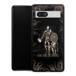 DeinDesign Google Pixel 7a Handy Silikon H&uuml;lle Case schwarz Handyh&uuml;lle Tv Show Designs Wikinger Vikings