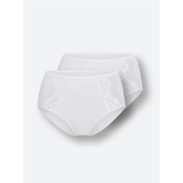 WITT Damen H&uuml;ftslip mit transparentem Spitzeneinsatz, wei&szlig;, Gr&ouml;&szlig;e 40