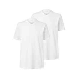 Tchibo 2 T-Shirts mit V-Ausschnitt - Weiss - Gr.: XL