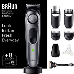 Braun Haarschneider Barttrimmer BT7420, 40 Einstellungen, Wasserdicht, grau|schwarz
