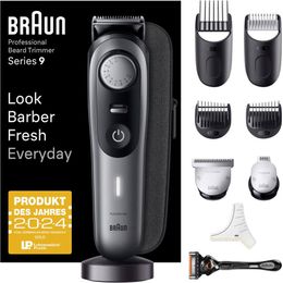 Braun Haarschneider Barttrimmer BT9420, 40 Einstellungen, Wasserdicht, grau|schwarz