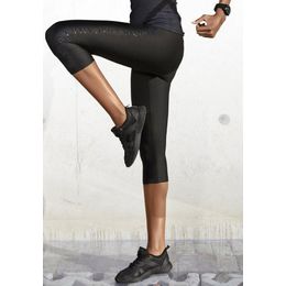 active by Lascana LASCANA ACTIVE Caprileggings mit glänzendem Logoschriftzug, schwarz