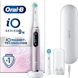 Oral-B Elektrische Zahnbürste iO 9, Aufsteckbürsten: 2 St., mit Magnet-Technologie, 7 Putzmodi, Farbdisplay & Lade-Reiseetui, rosa