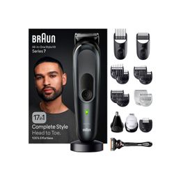 Braun Haarschneider All-In-One Styling Set MGK7491, Styling Set, Wasserdicht, 17-in-1 Barttrimmer, grau|schwarz