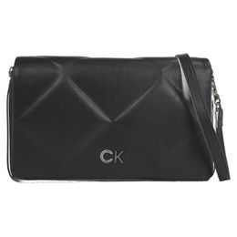 Calvin Klein Schultertasche RE-LOCK QUILT SHOULDER BAG, mit geometrischer Diamant-Polsterung, schwarz