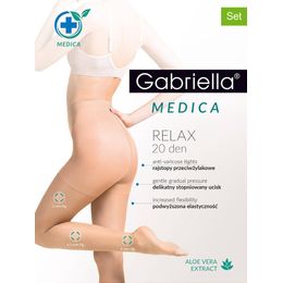 Gabriella 2er-Set: Strumpfhosen "Medica Relax" in Schwarz - 20 DEN - XL