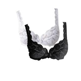 Petite Fleur Bügel-BH (2 Stck.) Damen Größe 85 schwarz / weiß