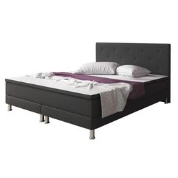 IHG Boxspringbett Esra 180x200 Webstoff Anthrazit