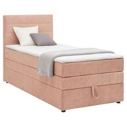 Boxspringbett Palma in Rosa ca. 90x200cm mit Topper