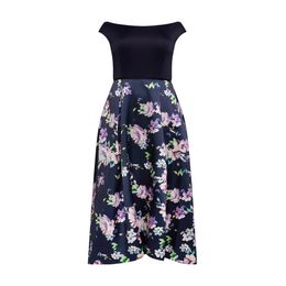 Swing Curve Kleid Damen Größe 44 marine / grün / lila / weiß Winterkleid