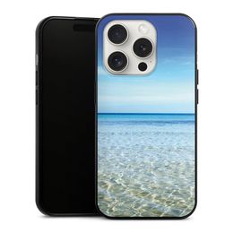 DeinDesign iPhone 15 Pro Handy Slim Case extra d&uuml;nn Silikon Handyh&uuml;lle schwarz H&uuml;lle Urlaub Sky Ocean Silikon Slim Case
