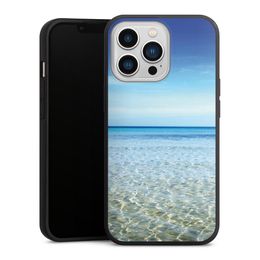 DeinDesign iPhone 13 Pro Handy Premium Silikon H&uuml;lle Handyh&uuml;lle schwarz Case Urlaub Sky Ocean Silikon Premium Case