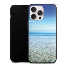 DeinDesign iPhone 15 Pro Max Handy Premium Silikon H&uuml;lle Handyh&uuml;lle schwarz Case Urlaub Sky Ocean Silikon Premium Case