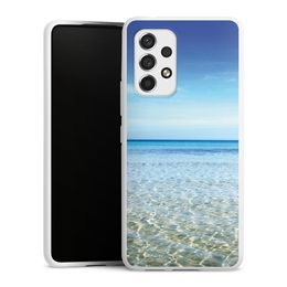 DeinDesign Galaxy A53 5G Handy Silikon H&uuml;lle Case wei&szlig; Handyh&uuml;lle Sky Ocean Urlaub Silikon Case