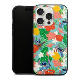 DeinDesign iPhone 15 Pro Handy Slim Case extra d&uuml;nn Silikon Handyh&uuml;lle schwarz H&uuml;lle Lilo & Stitch Movie Disney Silikon Slim Case