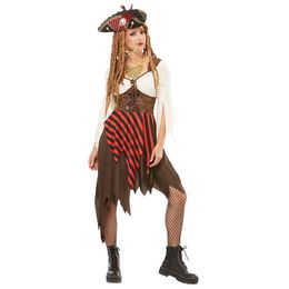 buttinette Piratin-Kleid für Damen, braun/rot
