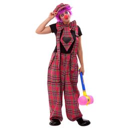 buttinette Clown-Latzhose mit Riesenkrawatte, unisex, pink