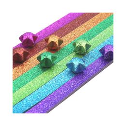 Rnemitery Papiersterne Sterne Papierstreifen Glitzer 7 Farben Origami Papier Sterne Streifen