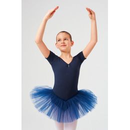 tanzmuster Tüllkleid Ballett Tutu Nele mit Glitzersteinen Kurzarm Ballettkleid aus weicher Baumwolle mit Tüllrock für Mädchen