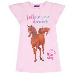 Miss Melody A-Linien-Kleid Miss Melody Sommerkleid Flügelarm Kleid Pferd rosa (1-tlg)