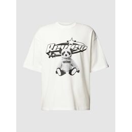 Review T-Shirt mit Label-Motiv-Print