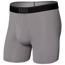 SAXX - Quest Quick Dry Mesh Boxer Brief Fly - Kunstfaserunterwäsche Gr S grau