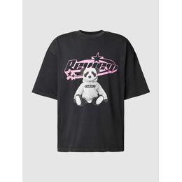 Review T-Shirt mit Label-Motiv-Print