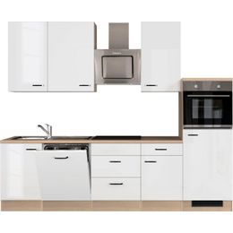 Flex-Well Küche Florenz, wahlweise mit E-Geräten, Gesamtbreite 280 cm, weiß