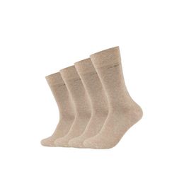 Camano Socken (Packung, 4-Paar) mit verstärktem Fersen- und Zehenbereich, beige