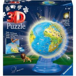 Ravensburger 3D-Puzzle Kinderglobus mit Licht, 180 Puzzleteile, Made in Europe, FSC® - schützt Wald - weltweit, bunt