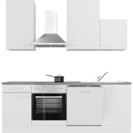 Flex-Well Küche Lucca, wahlweise mit E-Geräten, Gesamtbreite 220 cm, weiß