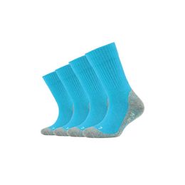 Camano Funktionssocken (4er-Pack) mit verstärkten Belastungszonen an Ferse und Spitze, blau|grau